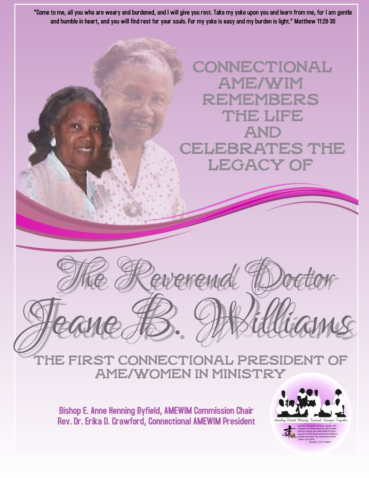 Transition of Rev. Jeane B. Williams, former Connectional AMEWIM ...